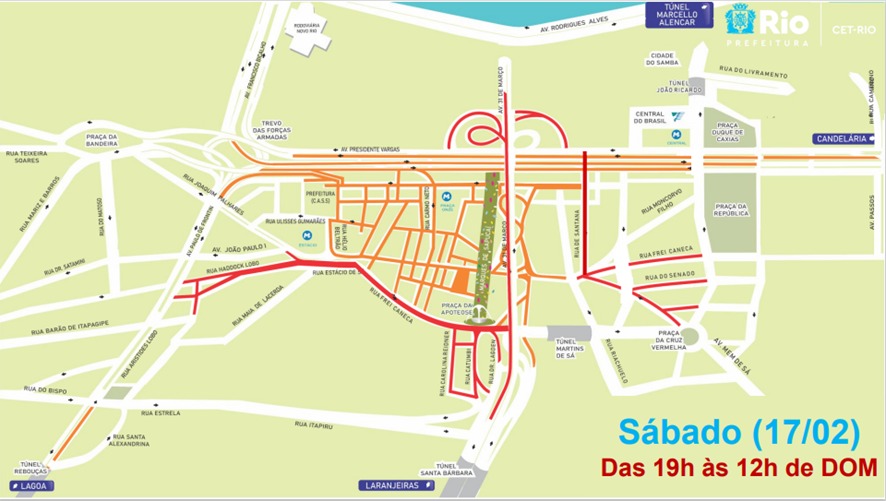 Carnaval: CET-Rio apresenta esquema de trânsito para Desfile das ...